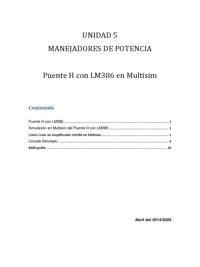 4 UNIDAD 4 Actividad Crear LM386 en Multisim | PDF | Microcontrolador ...