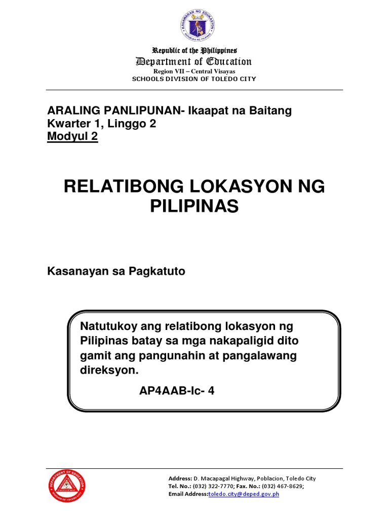 Ap4 q1 Mod2 Relatibonglokasyon | PDF