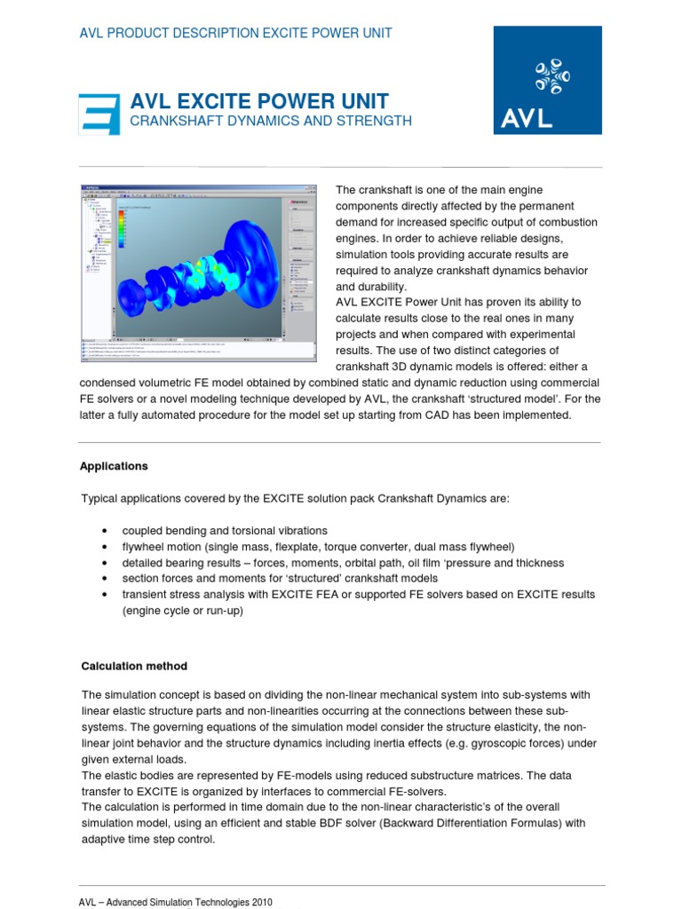 Excite Crankshaftdynamics | PDF | Finite Element Method | Simulation
