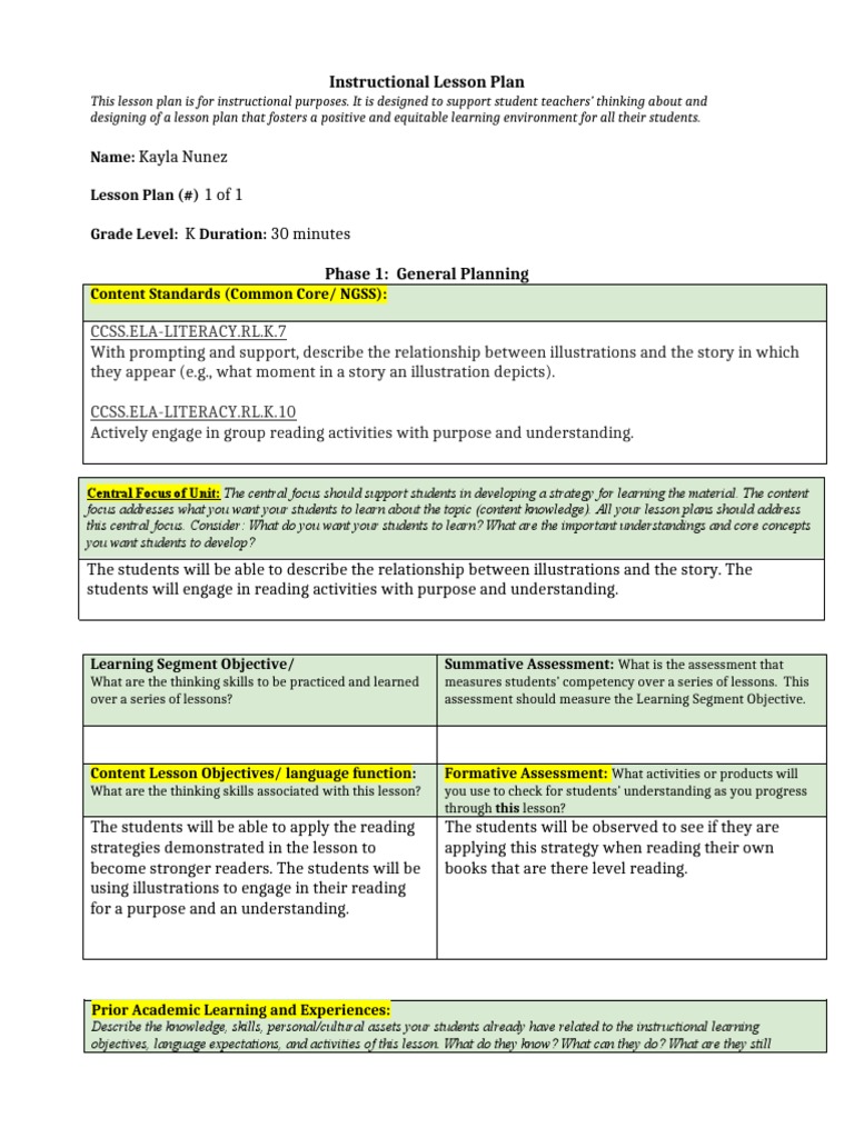 Literacy Lesson Plan E-Portfolio | Download Free PDF | Lesson Plan ...