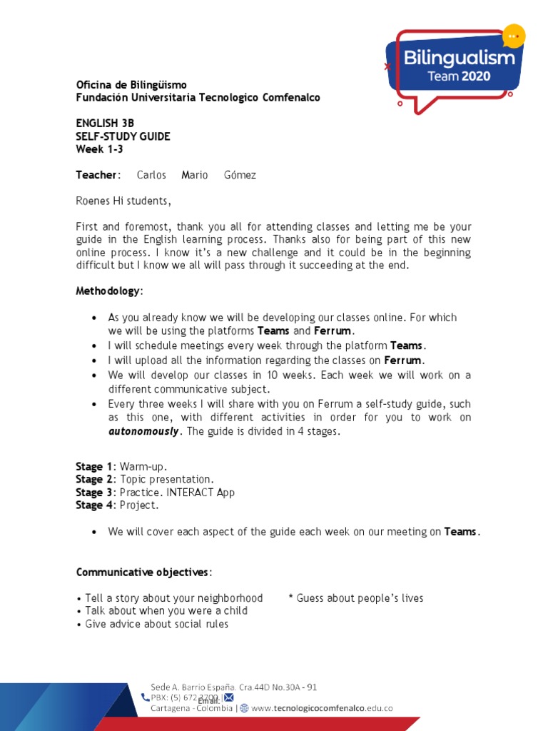 Study Guide English 3B Week 1-3 | PDF | Career & Growth