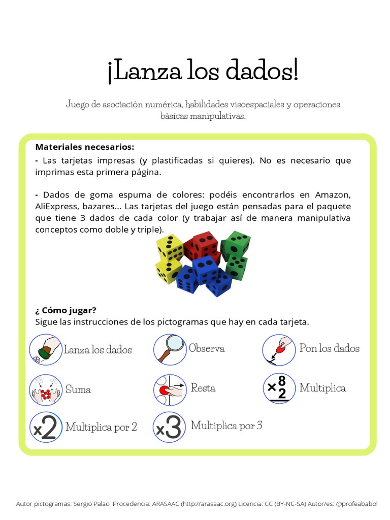 Juegos Matematicos Lanza Los Dados | PDF | Ocio