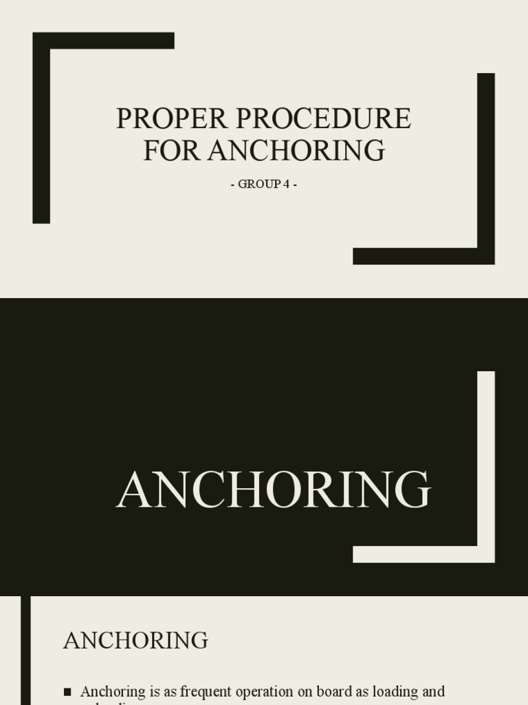 Ship Anchoring Procedures Explained | PDF | Anchor | Water Transport