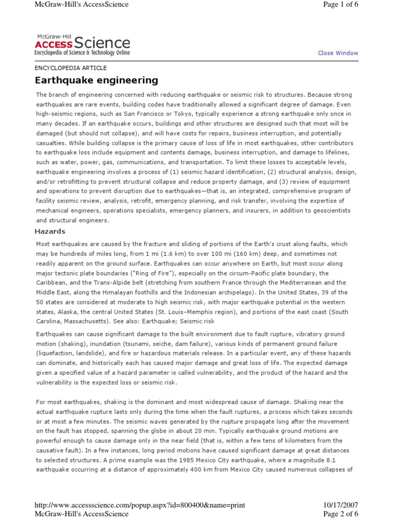 Earthquake Engineering | PDF | Earthquakes | Earthquake Engineering