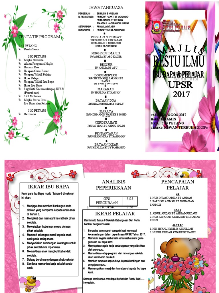 Brosur Majlis RESTU ILMU UPSR | PDF