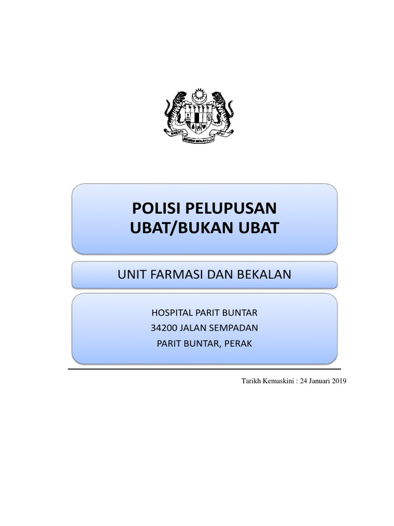Polisi Pelupusan Ubat | PDF