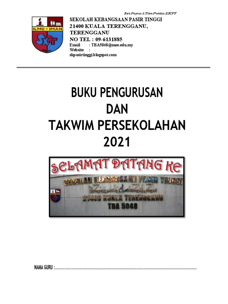 Buku Pengurusan Dan Takwim Persekolahan SKPT 2021 | PDF