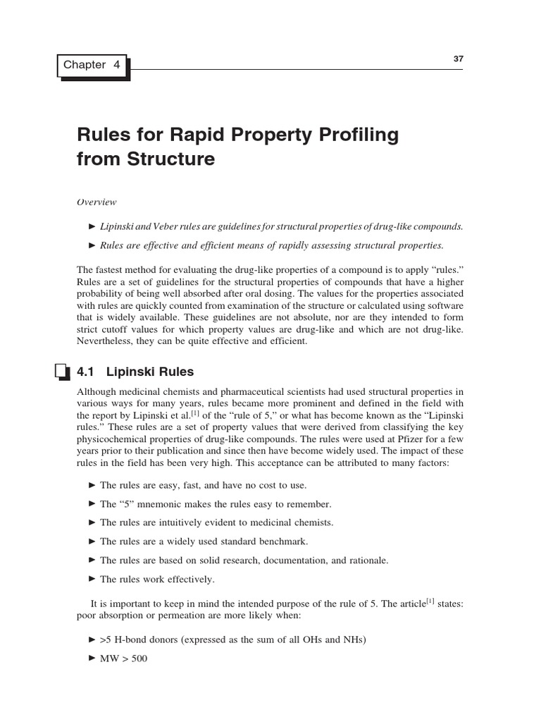 Chapter 4 - Rules For Rapid Property Profiling From Structure | PDF ...
