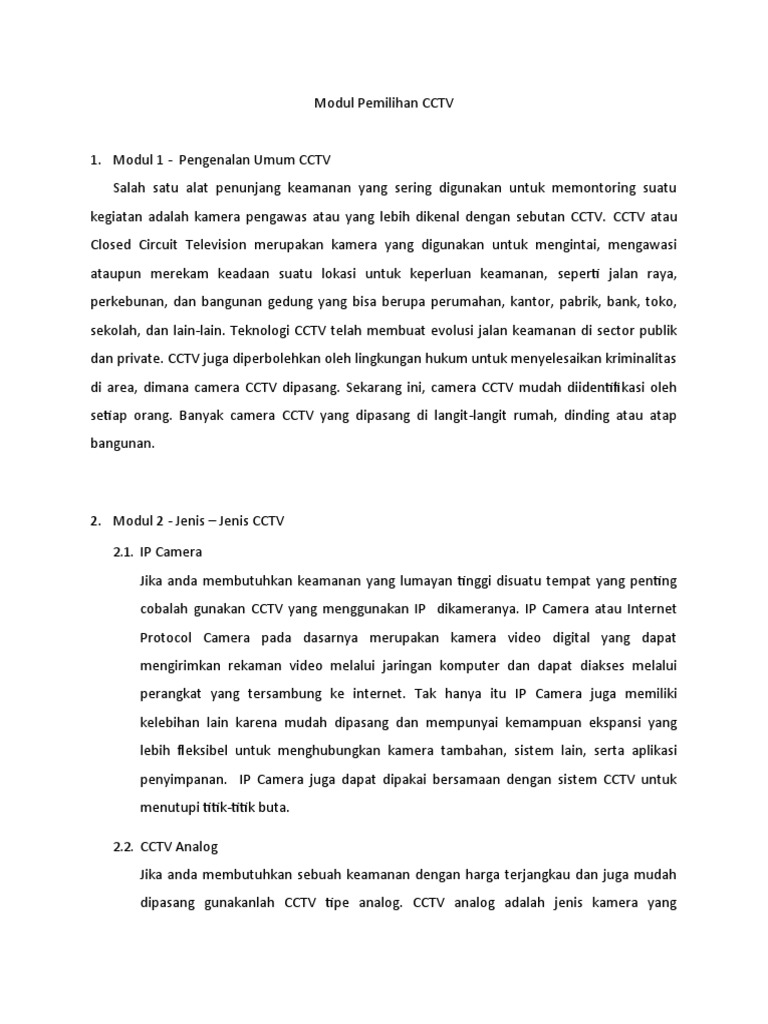 Modul CCTV | PDF