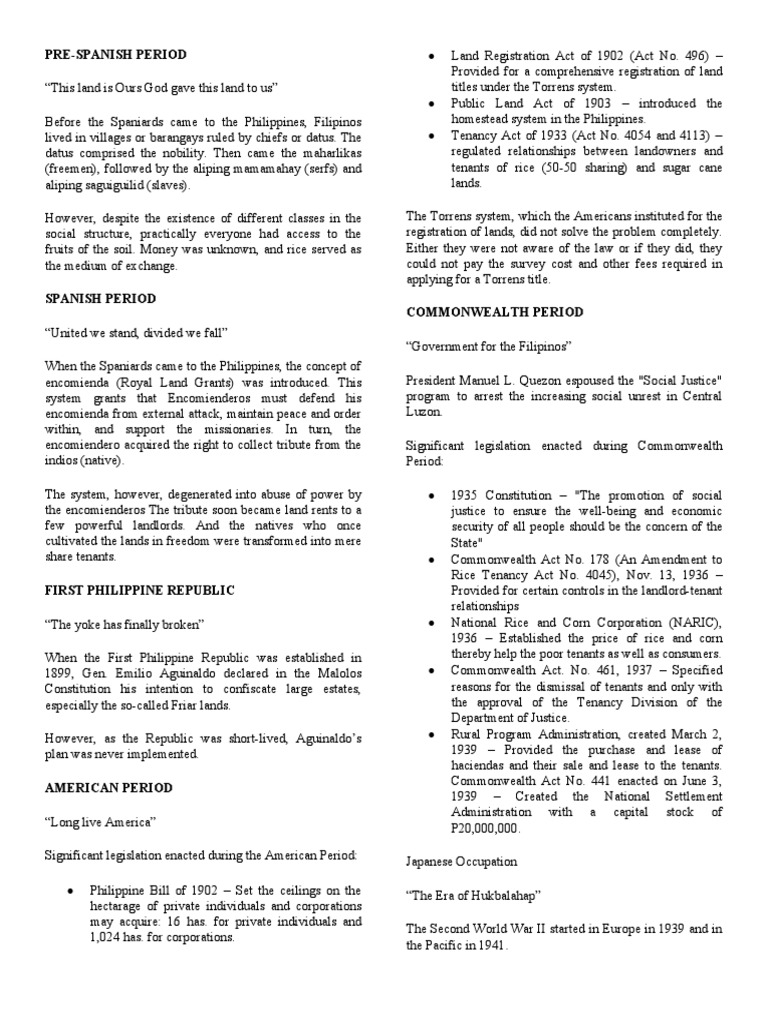 History of Dar | PDF | Leasehold Estate | Philippines