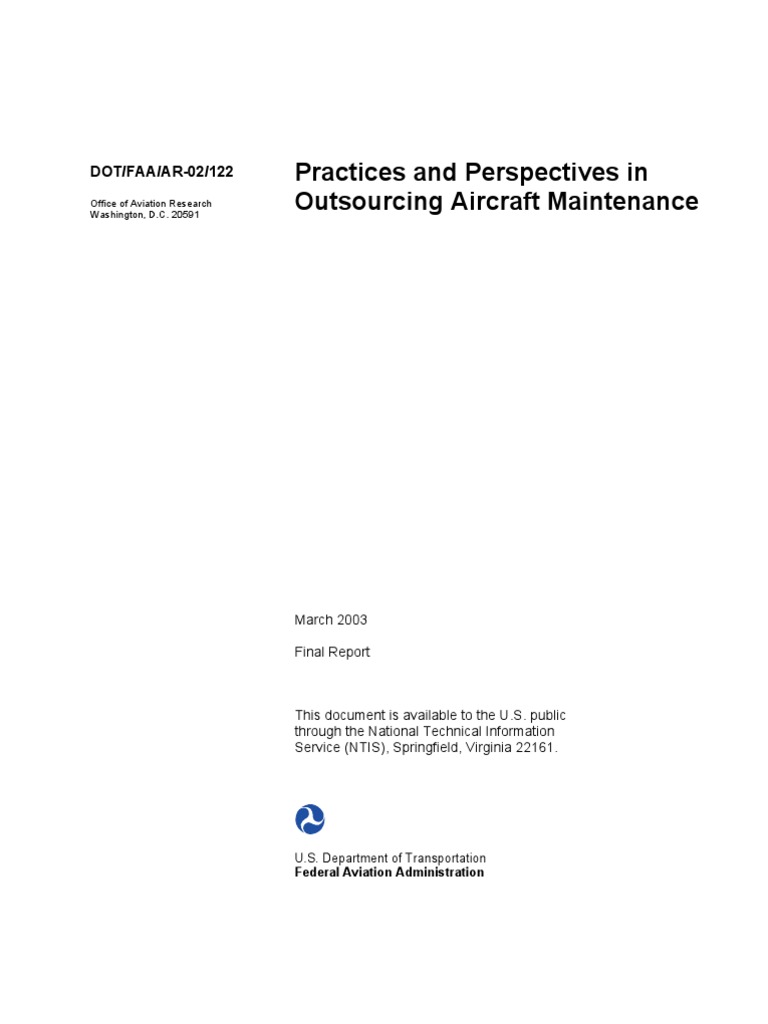 Outsourcing Aircraft Maintenance | PDF | Federal Aviation ...