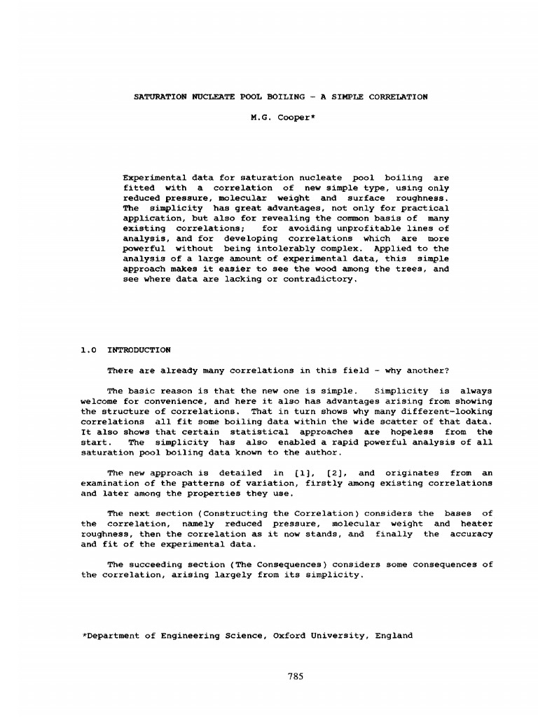 Saturation Nucleate Pool Boiling A Simple Correlation Pdf Experiment Heat Transfer