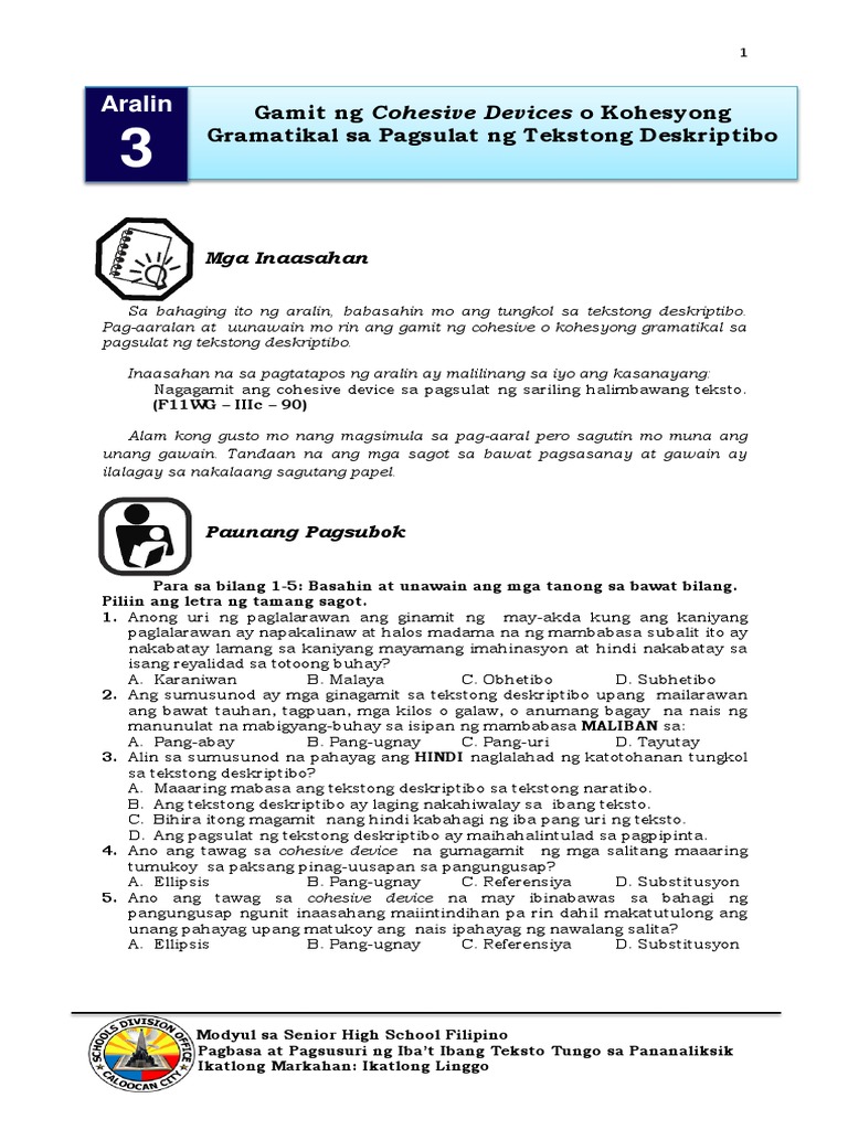 Pagbasa at Pagsusuri Q3 Week 3 | PDF