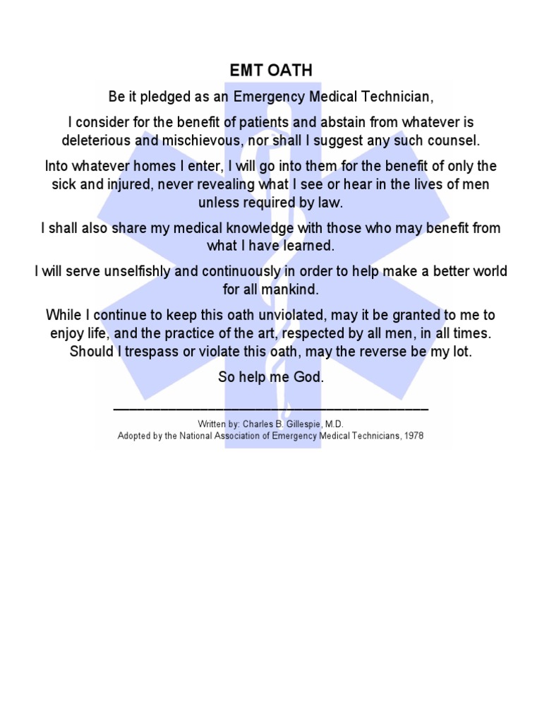 Emt Oath | PDF