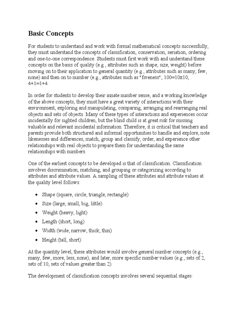 Basic Concepts of Mathematics | PDF | Concept | Shape