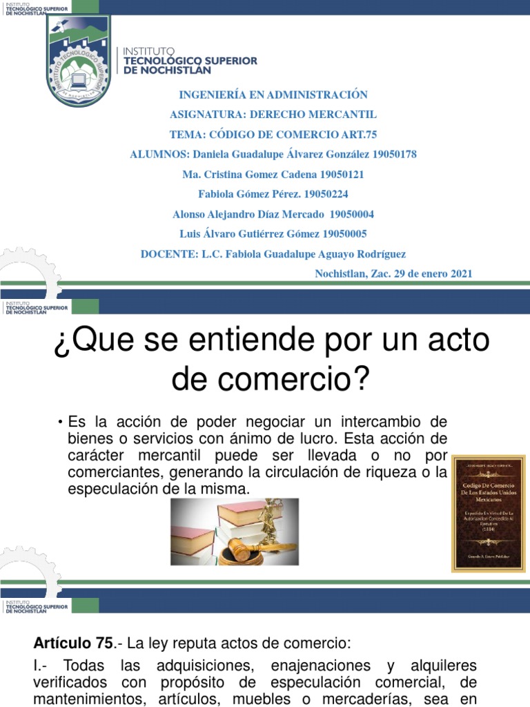 Articulo 75 Codigo de Comercio | Descargar gratis PDF | Comercio | Economias
