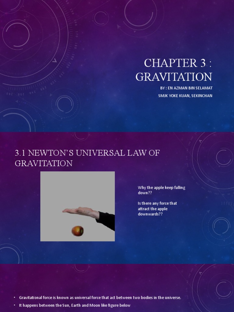 CHAPTER 3 GRAVITATION KSSM Form 4 | PDF | Orbit | Gravity