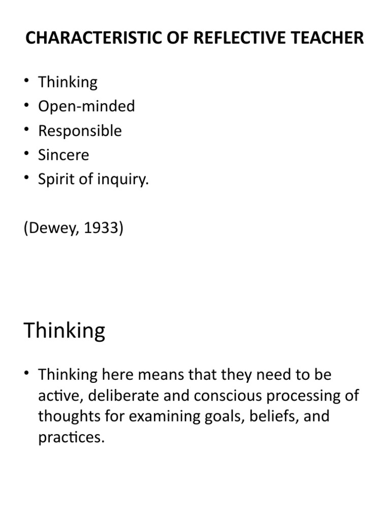 Characteristics of Reflective Teachers | PDF | Reflective Practice ...