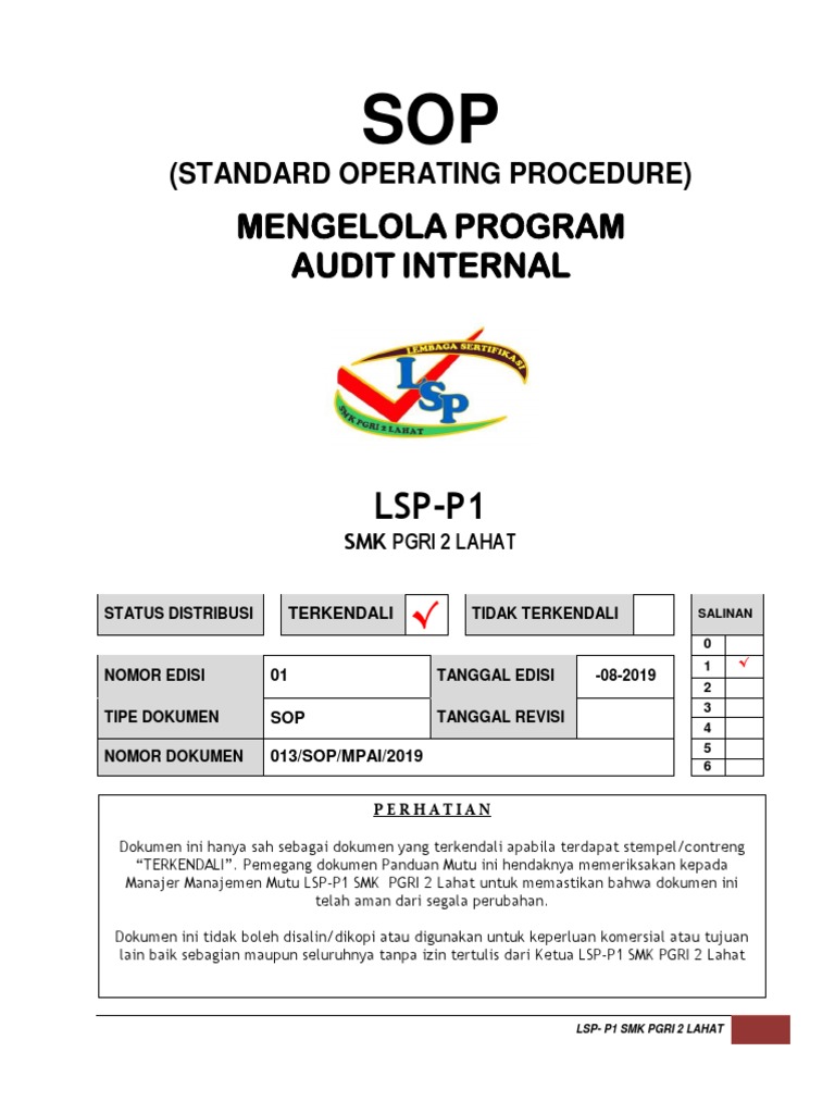 A. SOP Audit Internal | PDF | Bisnis