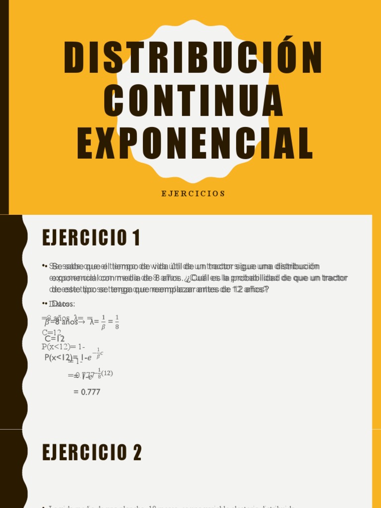 Ejercicios sobre Distribución Exponencial | PDF | Enseñanza de ...