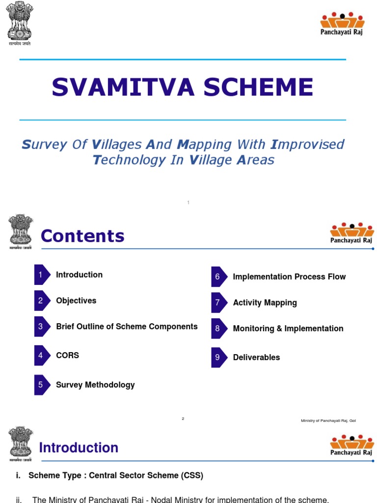 SVAMITVA Scheme: Objectives & Activities | PDF | Surveying | Topography