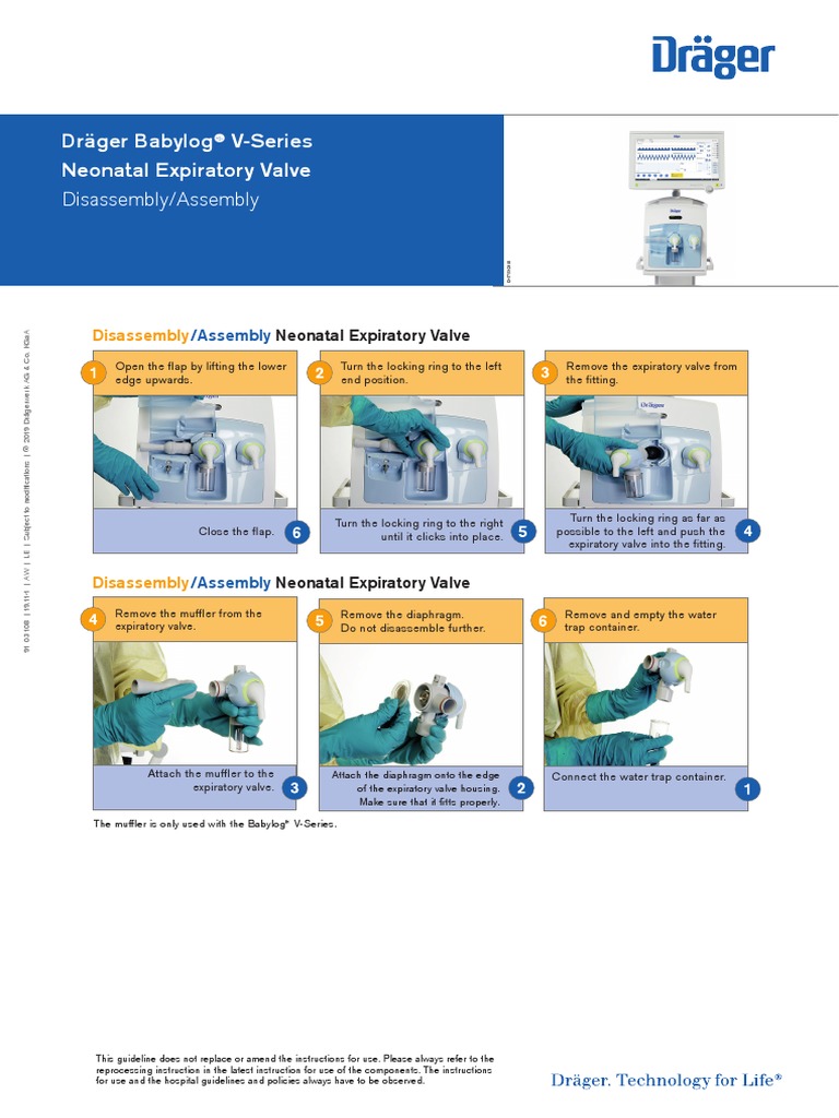 Dräger Babylog V-Series Neonatal Expiratory Valve Disassembly/Assembly ...