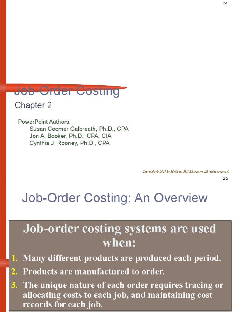 Chapter - 02 Job Order Costing | PDF | Cost Of Goods Sold | Corporate ...
