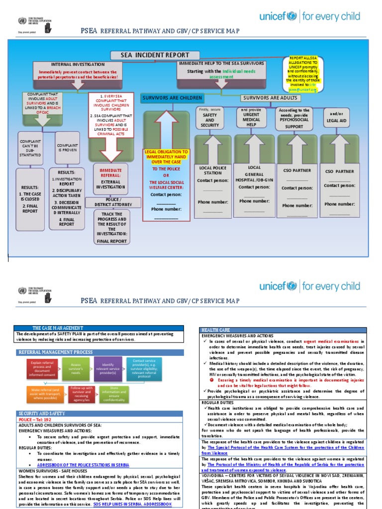 PSEA, Referral Pathway and GBV CP Service Map | PDF | Violence ...