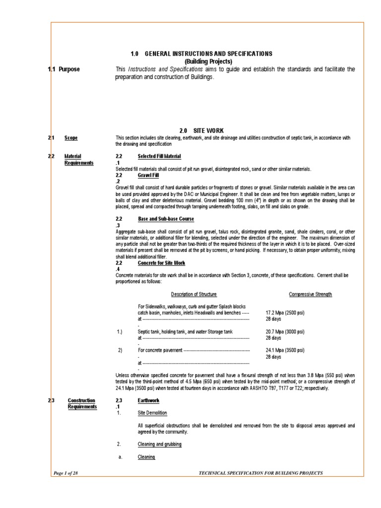 General Instructions and Specifications | PDF | Construction Aggregate ...