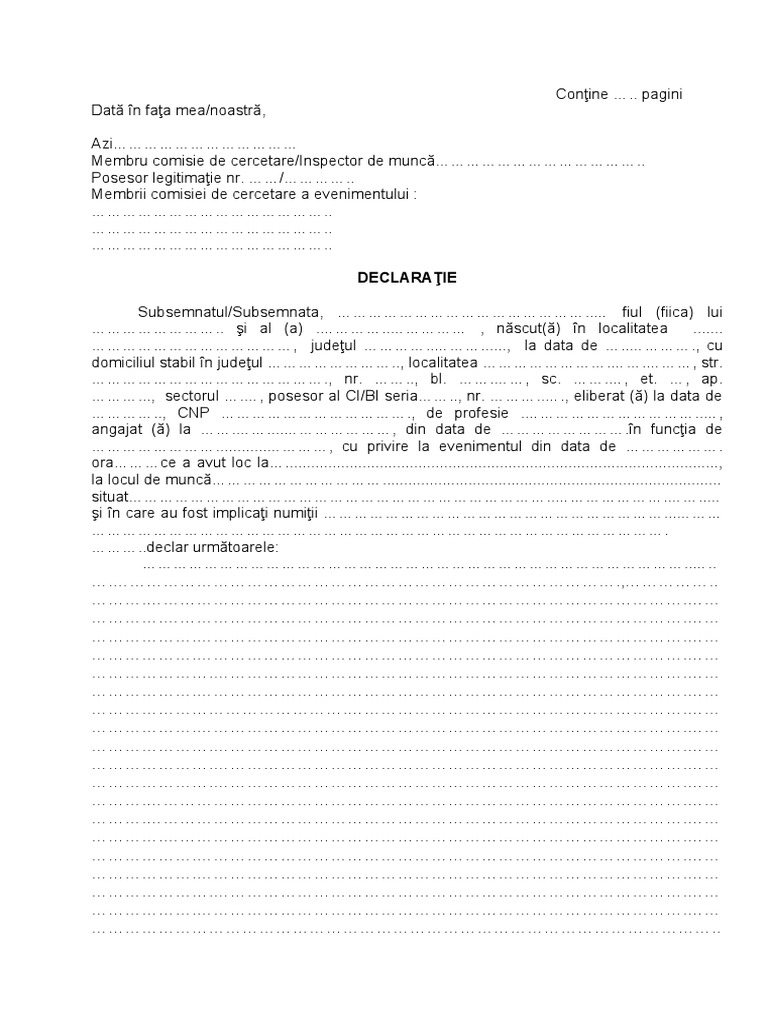 Declaratie Accident L 319 Modificata | PDF
