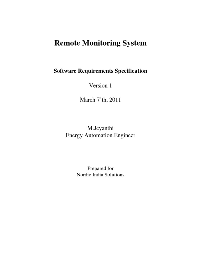Remote Monitoring-Srs-V1 | PDF | Databases | Application Programming Interface