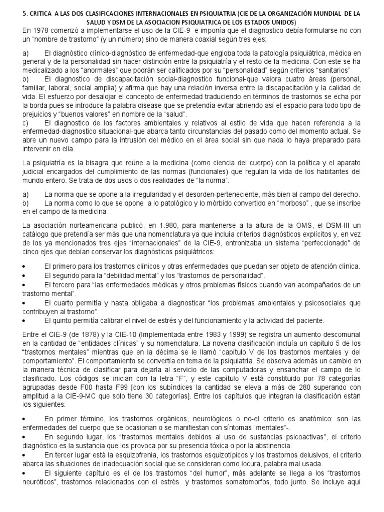 Braunstein (Resumen Cap 5) | PDF | Manual Diagnóstico y Estadístico de los Trastornos Mentales ...