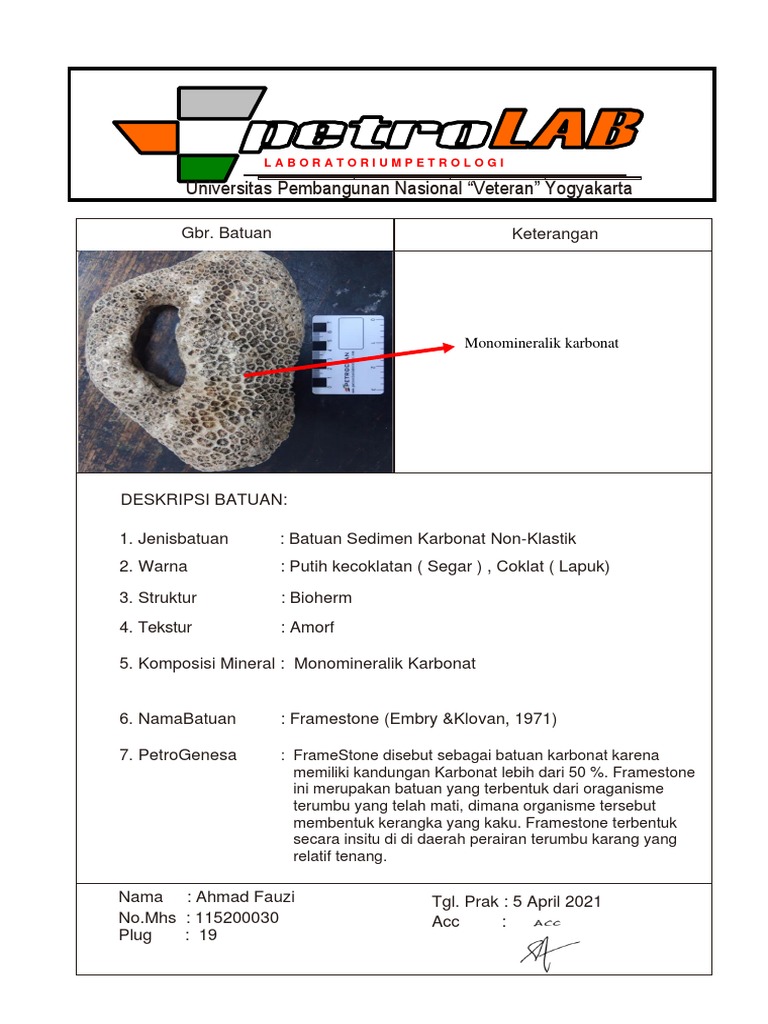 Deskrip Batuan 1.-Dikonversi | PDF | Sains & Matematika