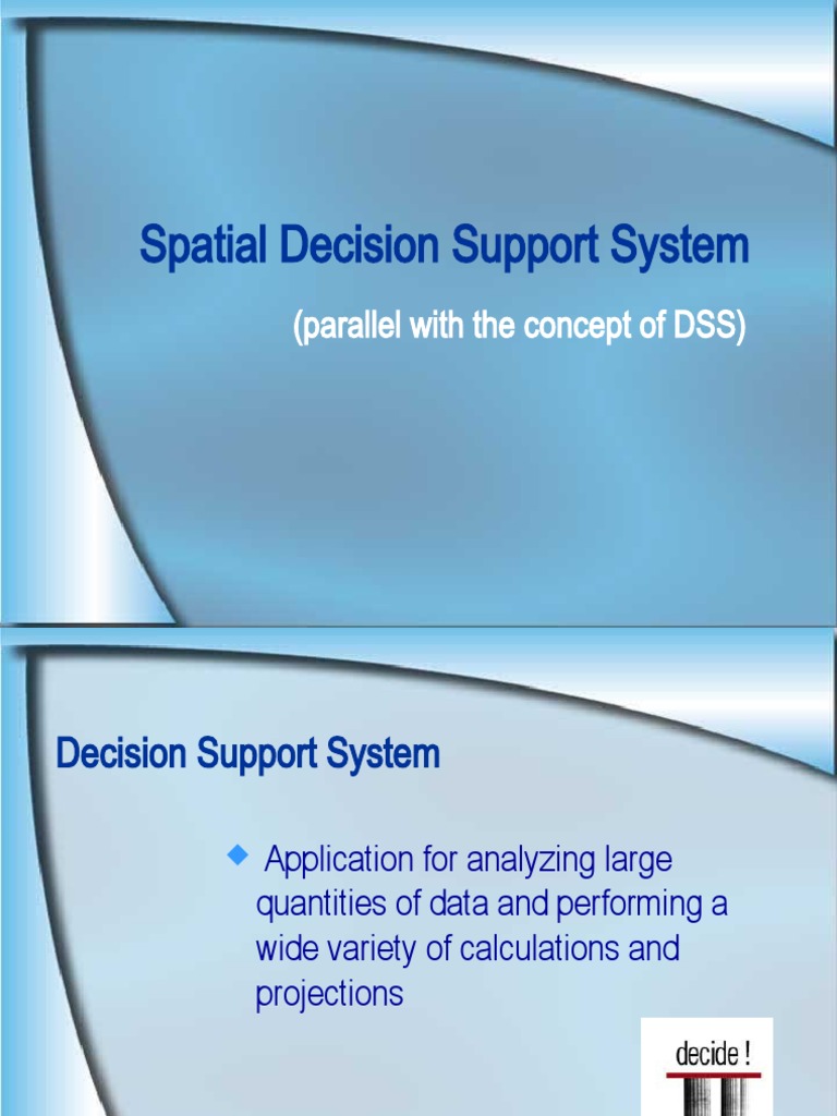 Spatial Decision Support System: (Parallel With The Concept of DSS) | PDF | Decision Support ...