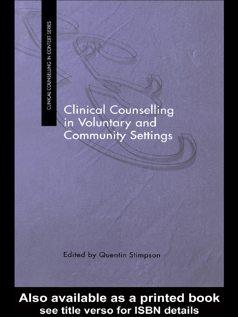 Clinical Counseling in Voluntary and Community Setting | PDF ...