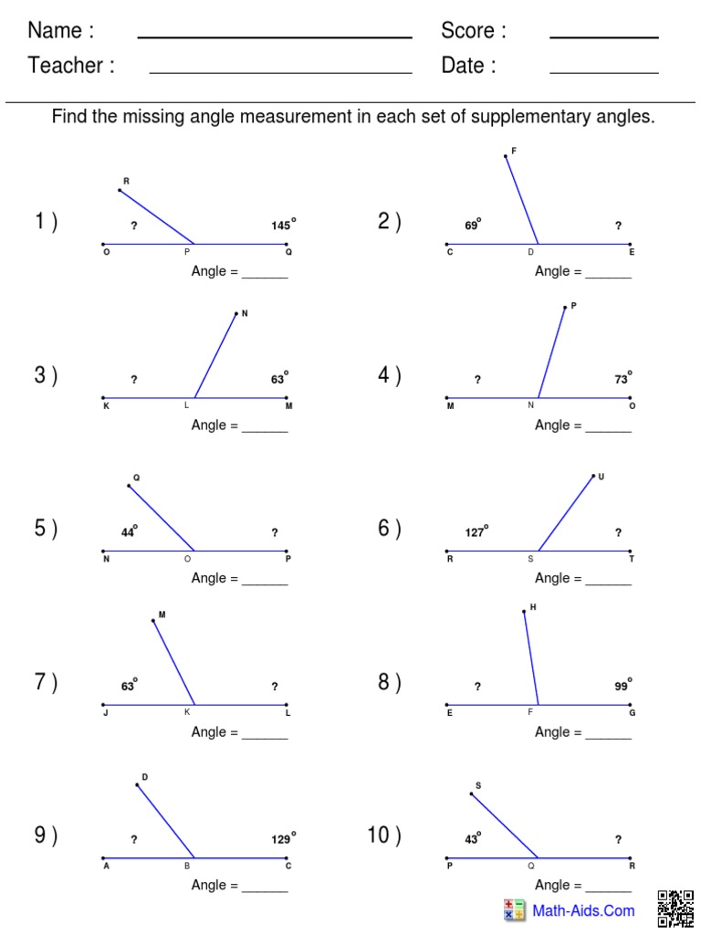 Angles Supplementary | PDF | Elementary Geometry | Trigonometry