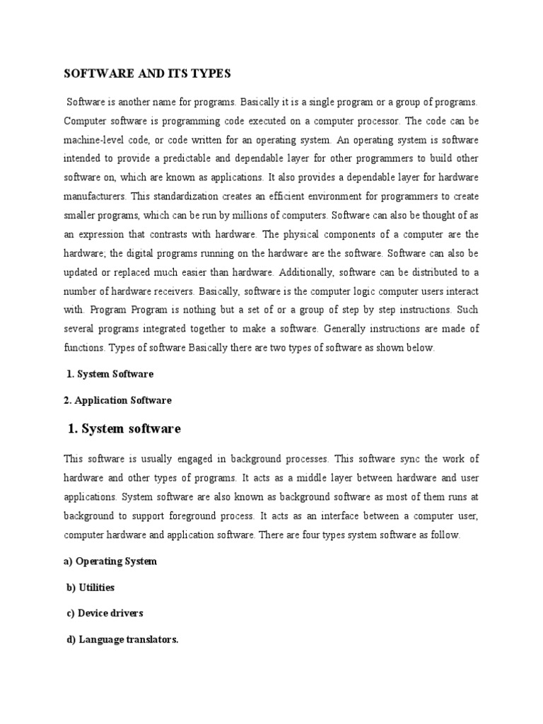 A Comprehensive Overview of Software Types Including System Software ...