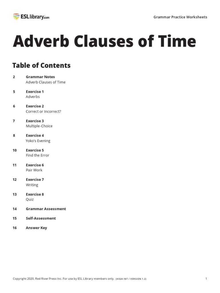 Adverb Clauses of Time | PDF | Adverb | Comma