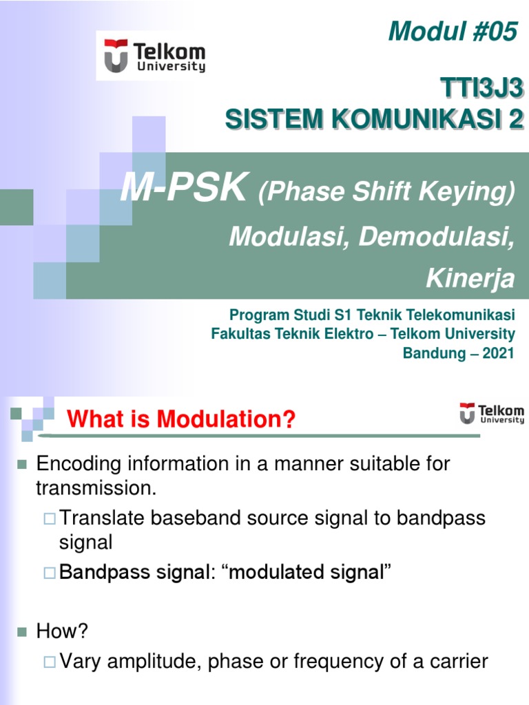 M-PSK Modulation and Demodulation | PDF | Modulation | Wireless