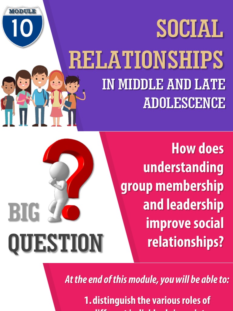 PERDEV LM Unit 3 - Module 10 (Social Relationships in Middle and Late Adolescence) | PDF