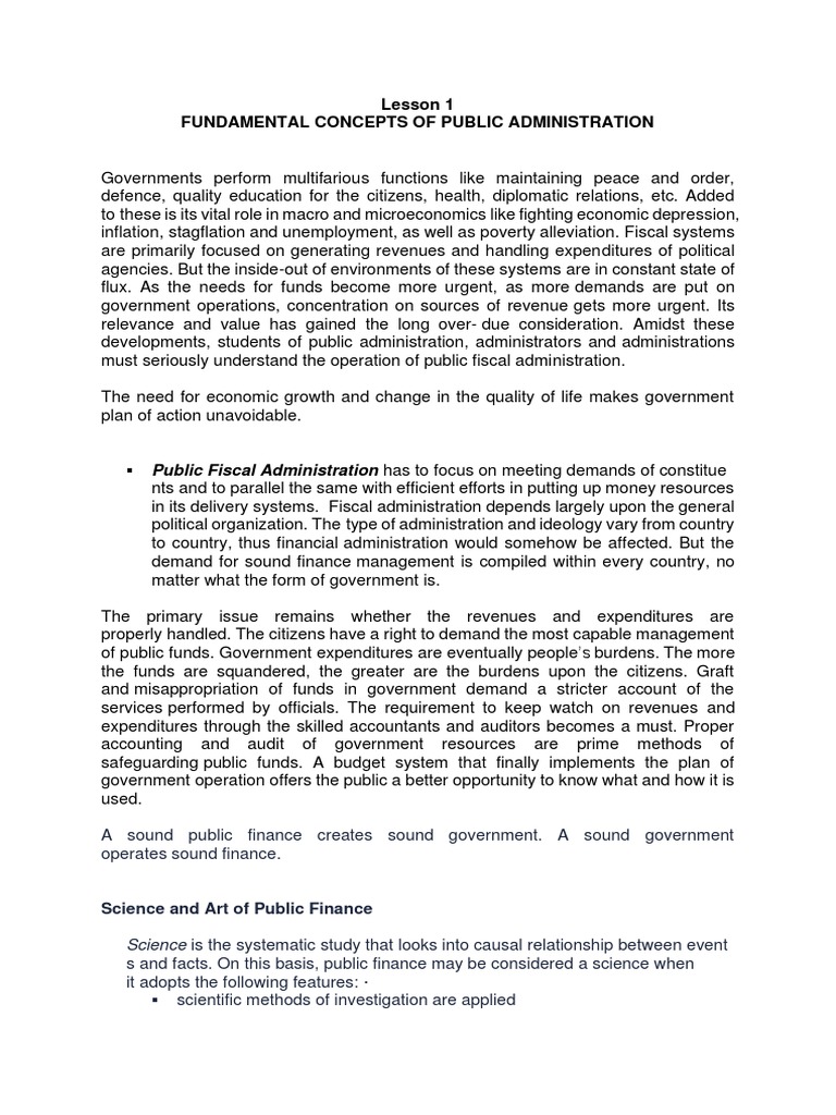 Introduction of Public Fiscal Administration | PDF | Public Finance ...