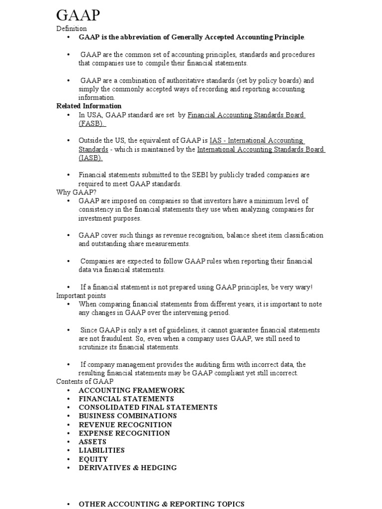 Overview of GAAP Standards and Principles | PDF | Career & Growth ...