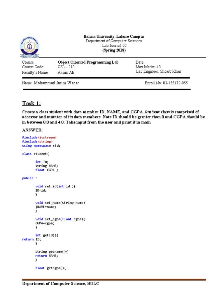 Lab 4 Oop | PDF | C++ | Computing