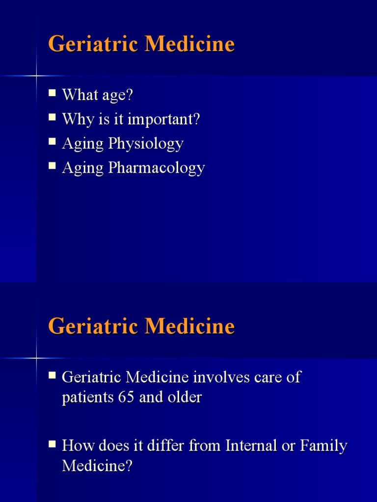 GERIATRIC MEDICINE (Basic) | PDF | Geriatrics | Pharmacology