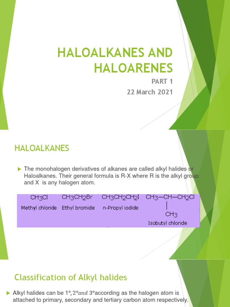 Halo Part 1 2 Pdf Organic Compounds Organic Chemistry