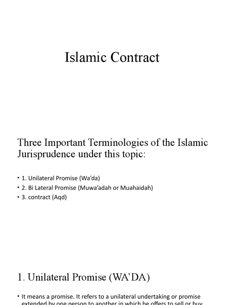 Islamic Contract | PDF | Theocracy | Private Law