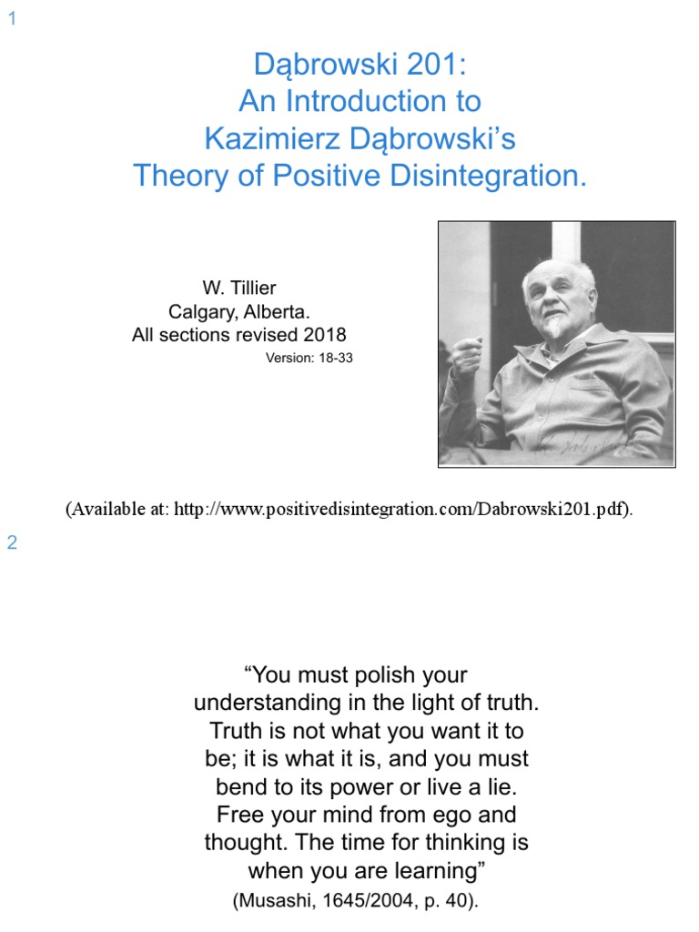 Dabrowski 201 | PDF | Psychological Concepts | Human Nature