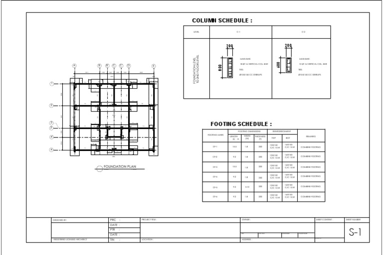 Column Schedule:: Foundation Plan | PDF