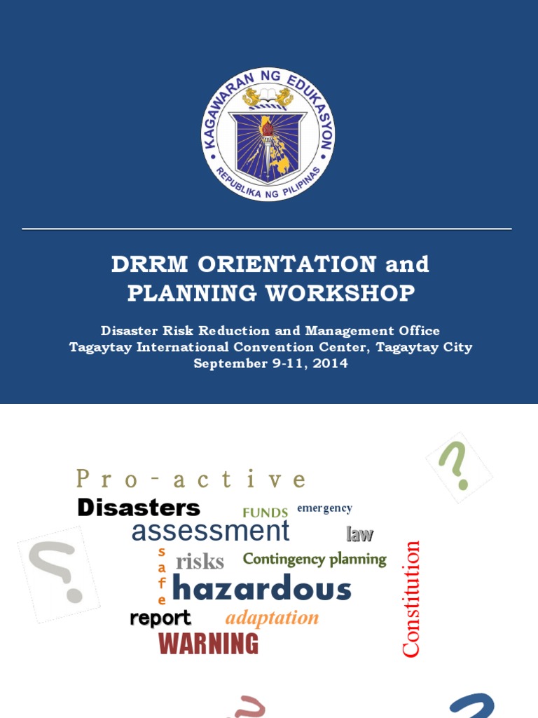 DRRM Workshop for DepEd Personnel | PDF | Emergency Management ...
