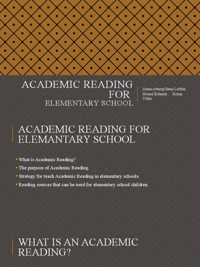Academic Reading For Elementary School | PDF | Reading Comprehension ...